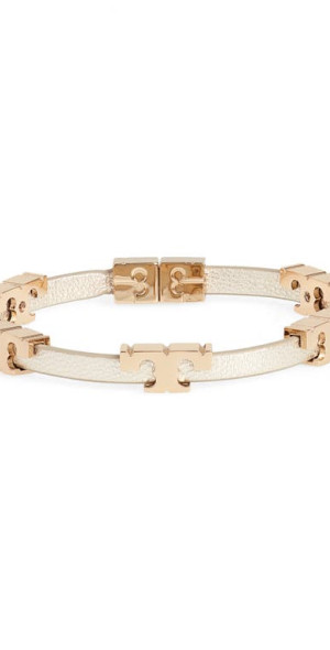 Tory Burch - Serif T Stackable Bracelet in Tory Gold Metallic at Nordstrom