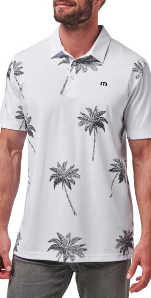 TravisMathew - Mesic Palm Tree Polo in White