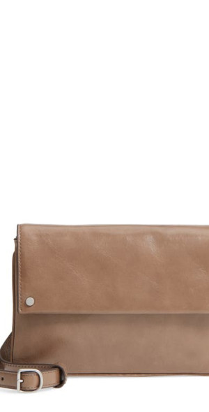 Treasure & Bond - Harper Glazed Leather Crossbody Bag in Beige Biscuit ...