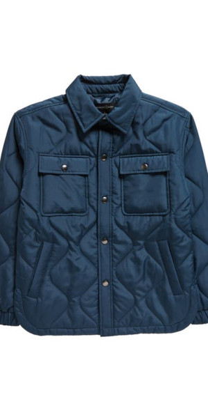 Treasure & Bond - Kids' Quilted Shacket in Navy Midnight