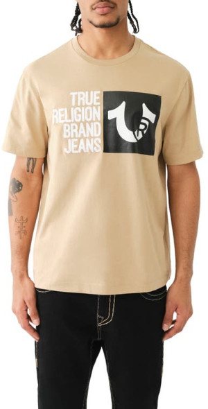 True Religion Brand Jeans - Relaxed Fit Chain Emblem Graphic T-Shirt in ...