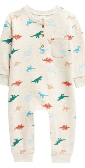 Tucker + Tate - Tucker + Tate Henley Pocket Romper in Beige Oatmeal ...