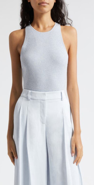 TWP - Harbor Rib Cashmere Sweater Tank in Ancient Water