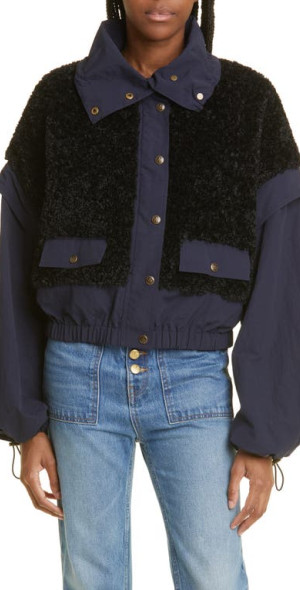 Ulla Johnson - Aidan High Pile Fleece Jacket in Midnight at Nordstrom