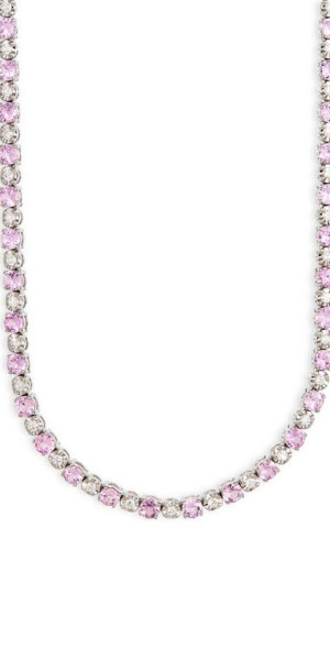 VALANI ATELIER - Pink Sapphire & Diamond Eternity Necklace in White ...