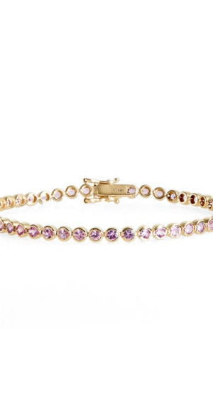 VALANI ATELIER - Pink Sapphire Tennis Bracelet in Yellow Gold/Sapphire ...