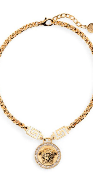 Versace First Line - Versace Icon Medusa Pavé Medallion Necklace in ...