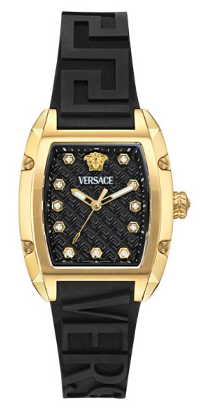 Versace - Dominus Diamond Silicone Strap Watch, 44mm x 36mm in Ip ...