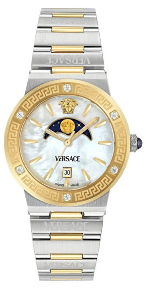 Versace - Greca Logo Moonphase Bracelet Watch, 38mm in Two Tone at ...