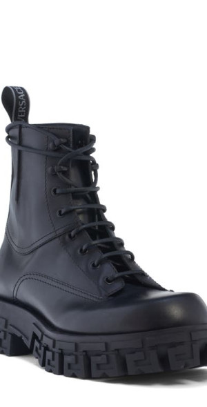 Versace - Greca Portico Lace-Up Boot in Black