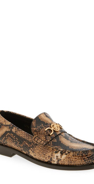 Versace - Medusa '95 Python Print Loafer in Brown- Gold at Nordstrom, Size 7Us