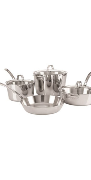 Viking - Contemporary 7-Piece 3-Ply Cookware Set in Stainless Steel