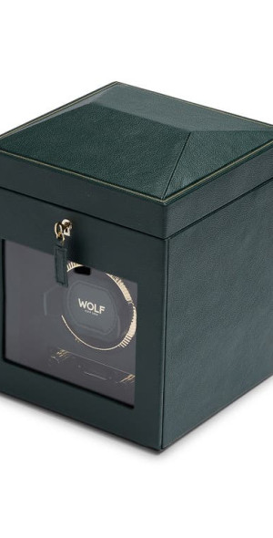 WOLF - British Racing Green Single Watch Winder & Case