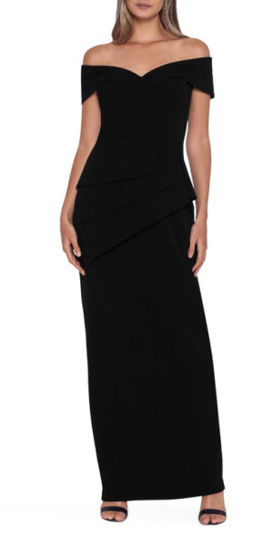 Xscape - Off the Shoulder Evening Gown in Black at Nordstrom