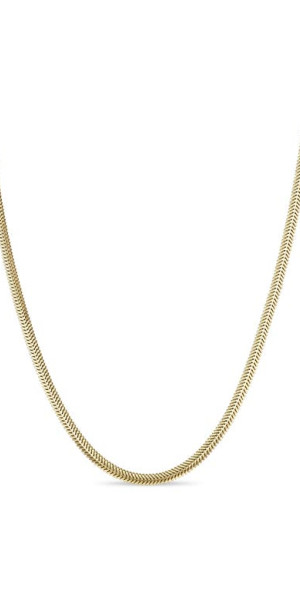 Zoë Chicco - 14K Gold Flat Snake Chain Necklace in 14K Yellow Gold at ...
