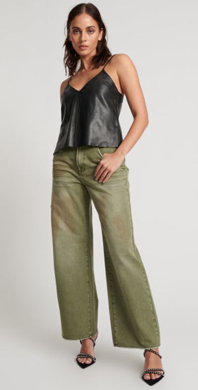 One Teaspoon - St Khaki Jackson Mid Waist Wide Leg Jeans