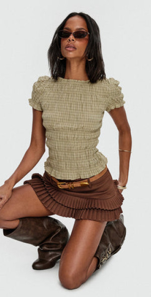 Lioness - Deei Double Ruffle Mini Skort Chocolate