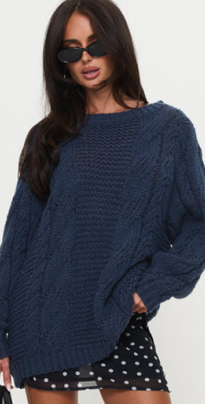 Princess Polly - Gabrieal Knit Sweater Navy