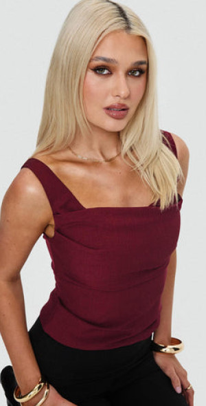 Princess Polly - Lallina Top Burgundy