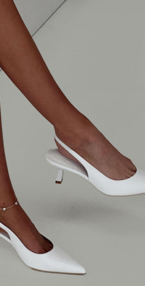 Princess Polly Lower Impact - Denalia Pointed Toe Heels White Matte