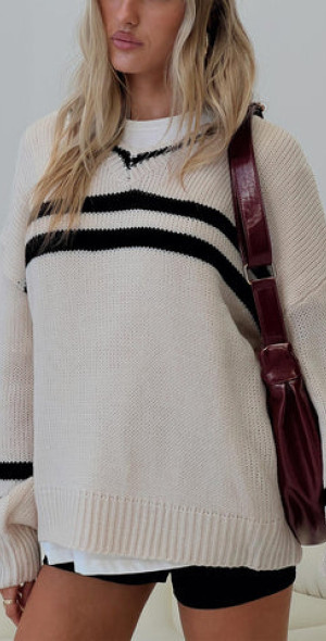 Princess Polly Lower Impact - Mystique Knit Sweater Cream