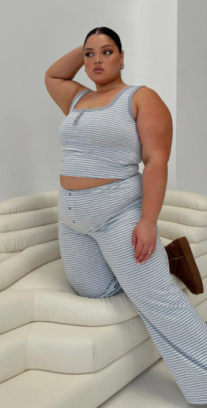 Princess Polly Lower Impact - Waffles Stripe Sleep Set Multi Curve