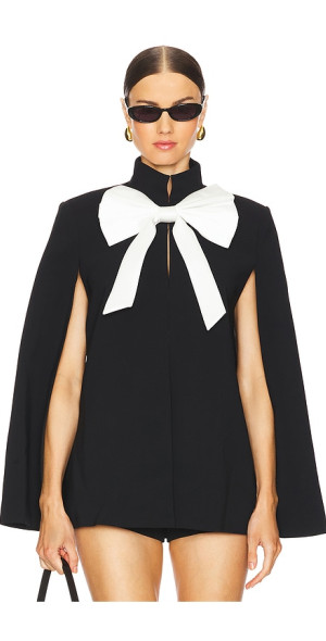 Alice + Olivia - Alice + Olivia Philippa Bow Cropped Cape