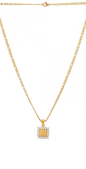 Amber Sceats - Crystal Name Plate Necklace