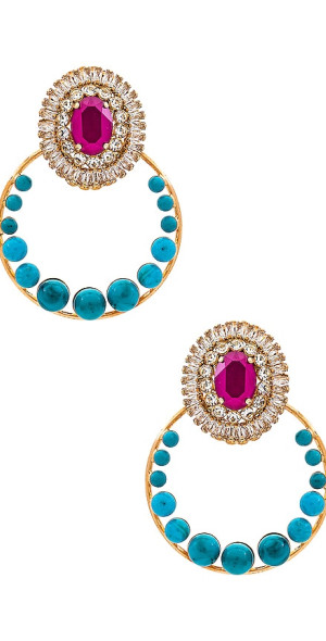Anton Heunis - Gem Cluster Hoop Earrings