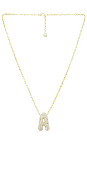 BaubleBar - Pave Bubble Initial Necklace