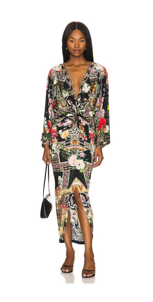 Camilla - Long Split Front Twist Dress