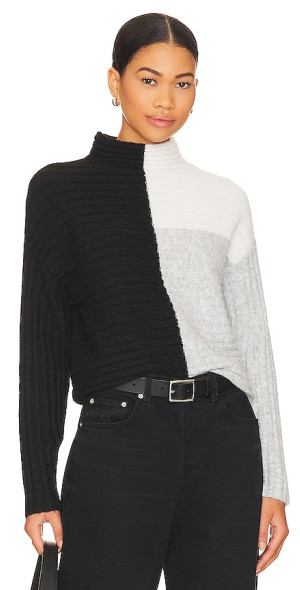Central Park West - Maura Color Block Turtleneck Sweater