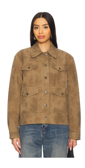 Free People - Night Ranch Faux Leather Jacket In Antique Bronze