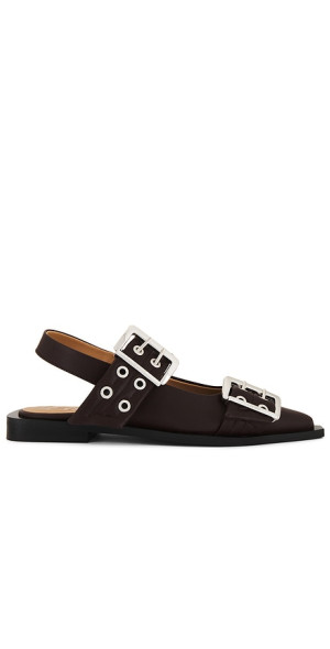 Ganni - Buckle Ballerina Flats