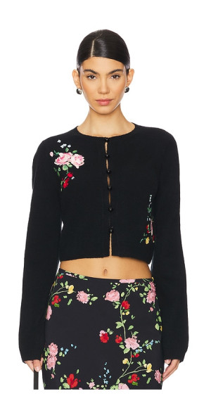 Kitri - Carmel Embroidered Cardigan