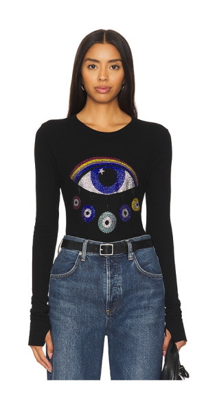 Lauren Moshi - Mckinley Crystal Rainbow Evil Eye Top