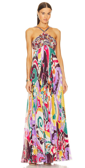 PatBO - Beaded Daydreamer Pleated Gown