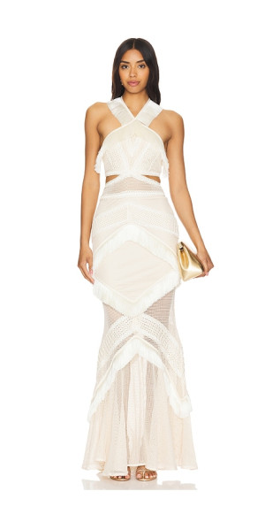 PatBO - Fringe Halter Maxi Dress