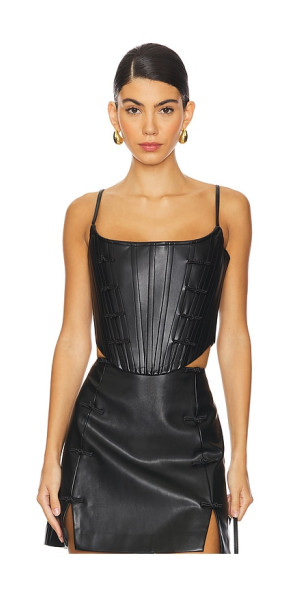 SAU LEE - Nadia Faux Leather Corset