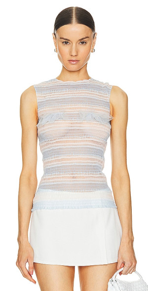 Susan Fang - Smocked Sheer Top