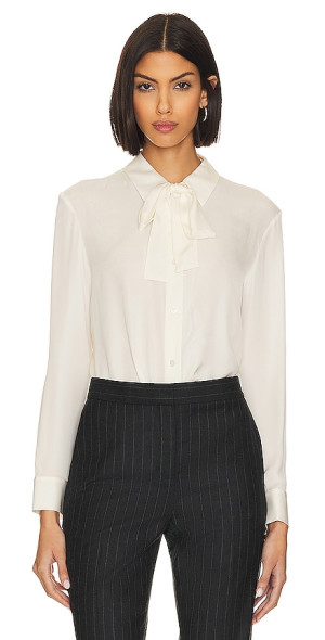 Theory - Wide Tie Neck Blouse