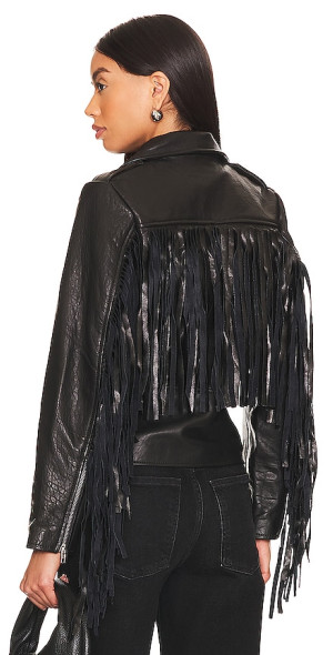 Understated Leather - Baddie Fringed Moto Jacket