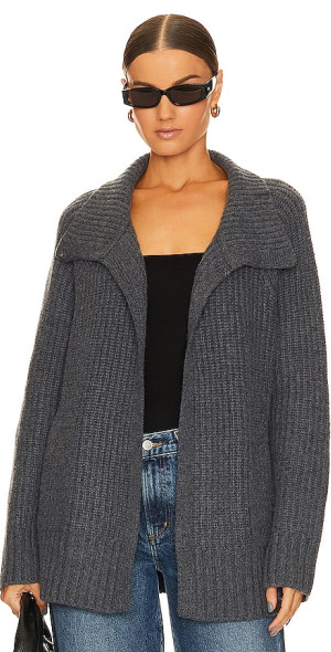 White + Warren - White + Warren Ribbed Coatigan