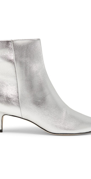 22élevé - Women's Metallic Leather Kitten-Heel Booties