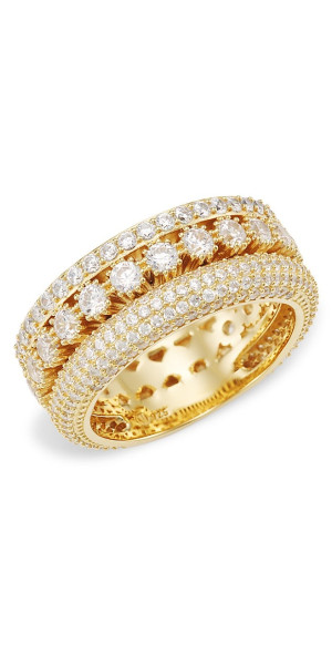 Adriana Orsini Women s Stunner 18K Gold Plated Cubic Zirconia Stack Ring
