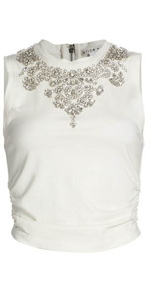Alice + Olivia - Women's Kappa Embellished Cropped Tank