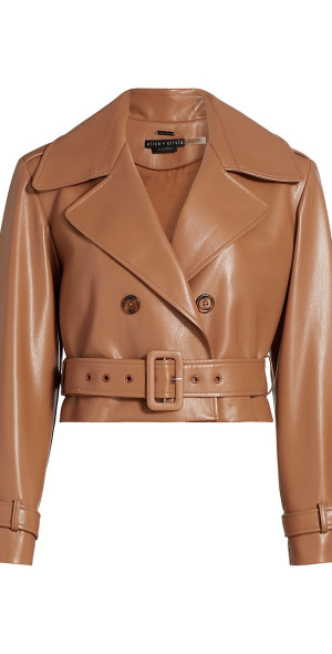 Alice + Olivia - Women's Keith Faux Leather Crop Trench Coat