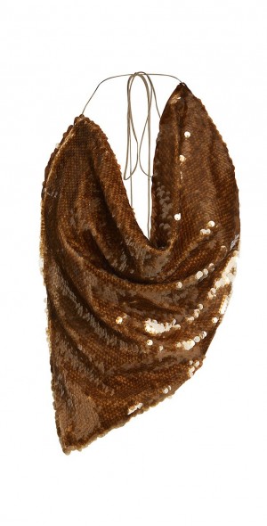 A.W.A.K.E. Mode - Women's Open Back Sequin Cowl Neck Top