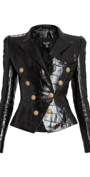Balmain - Women's Embossed Leather Jacket