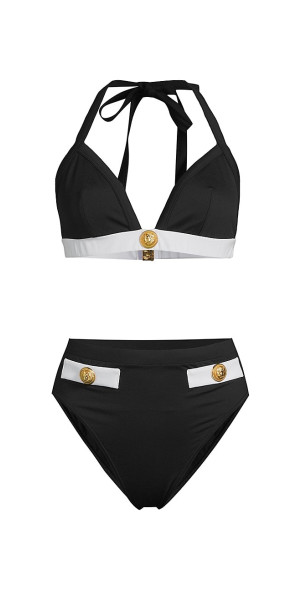 Balmain - Women's Two-Tone Triangle Bikini